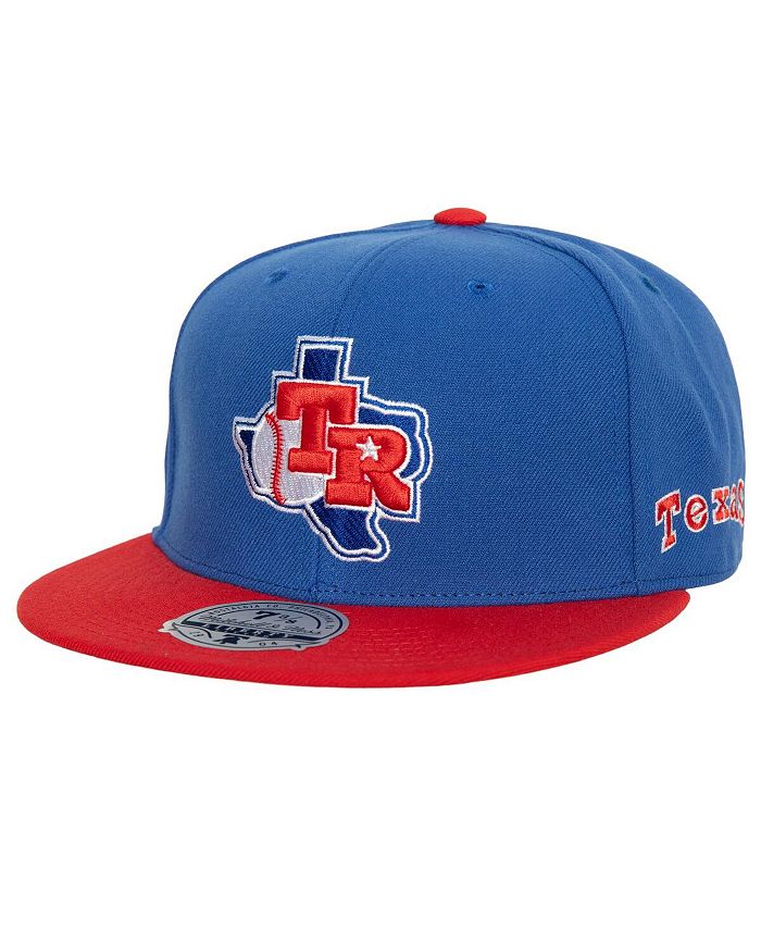 Mitchell & Ness Men's Royal, Red Texas Rangers Bases Loaded Fitted Hat ...