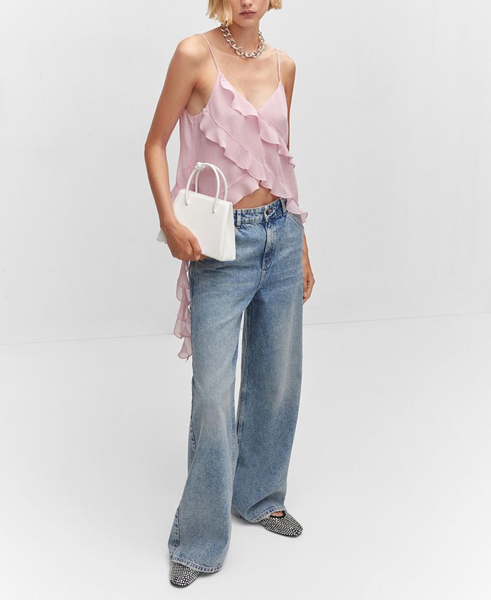 MANGO Women's Chiffon Ruffle Top - Macy's