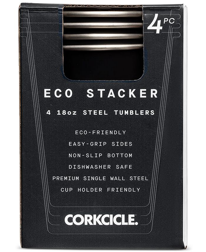 Corkcicle Matte Black Eco Stacker 18-Oz. Tumblers, Set of 4 - Macy's