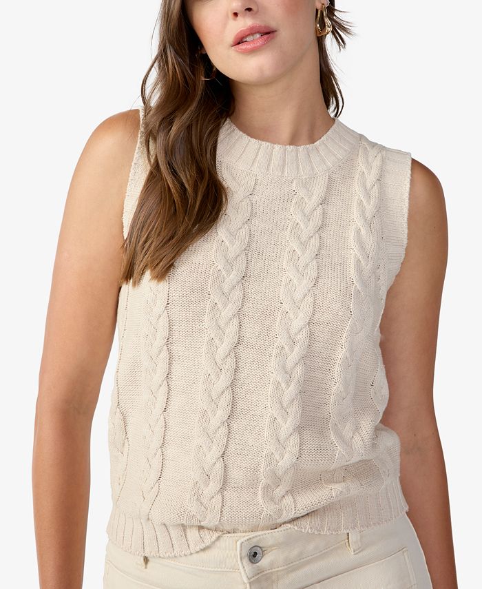 Sanctuary Women's Cotton Cable-Knit Sweater Vest - Macy's