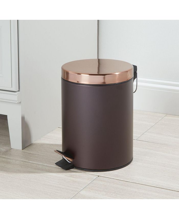 mDesign Round Metal Step Trash Can, Liner/Handle - Macy's