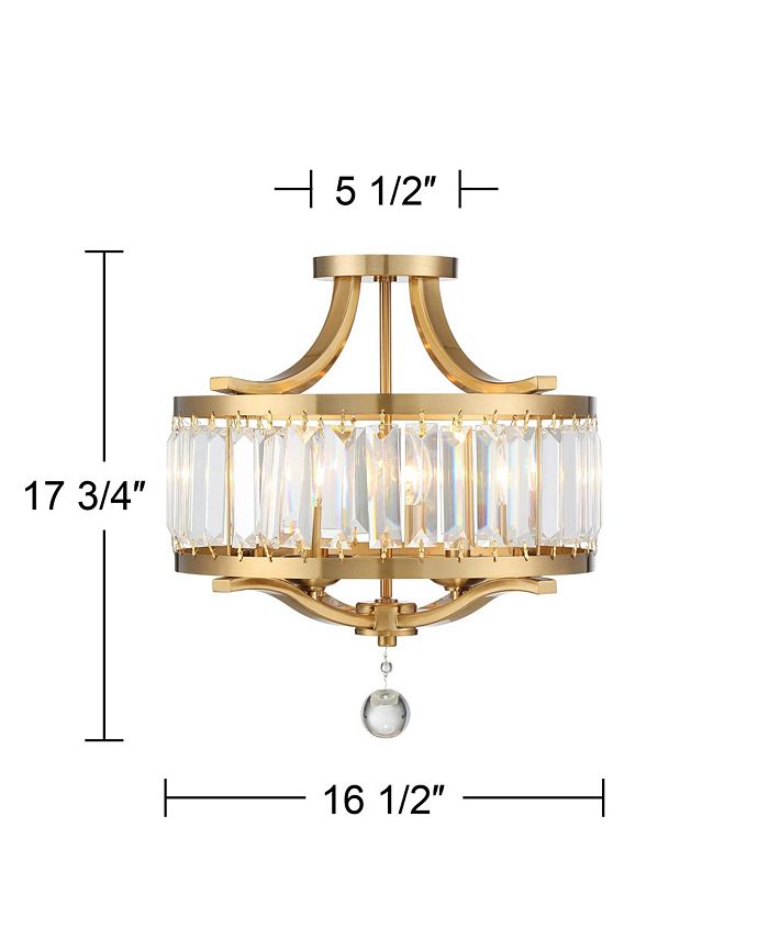 Possini Euro Design Vienna Full Spectrum Prava 16.50" Wide Brass and ...