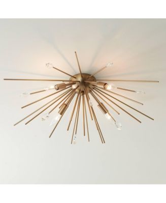Janae Modern Ceiling Light Flush-Mount Fixture 29" Wide Plated Antique ...
