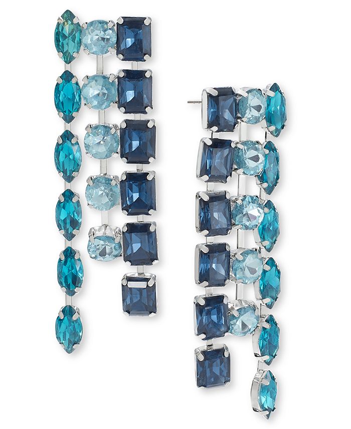 I.N.C. International Concepts Mixed-Metal Crystal Linear Earrings ...