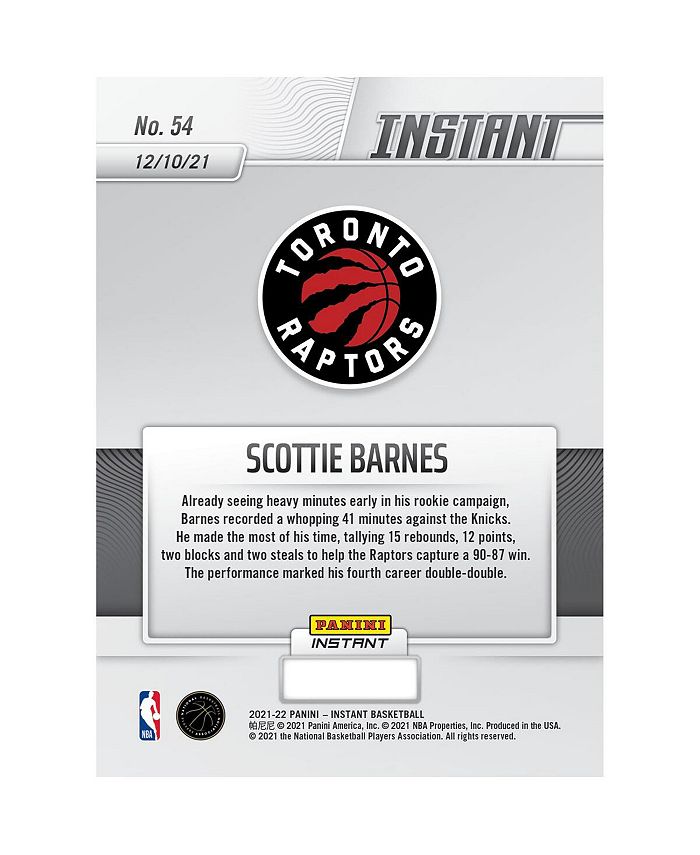 Panini America Scottie Barnes Toronto Raptors Parallel Instant Barnes ...
