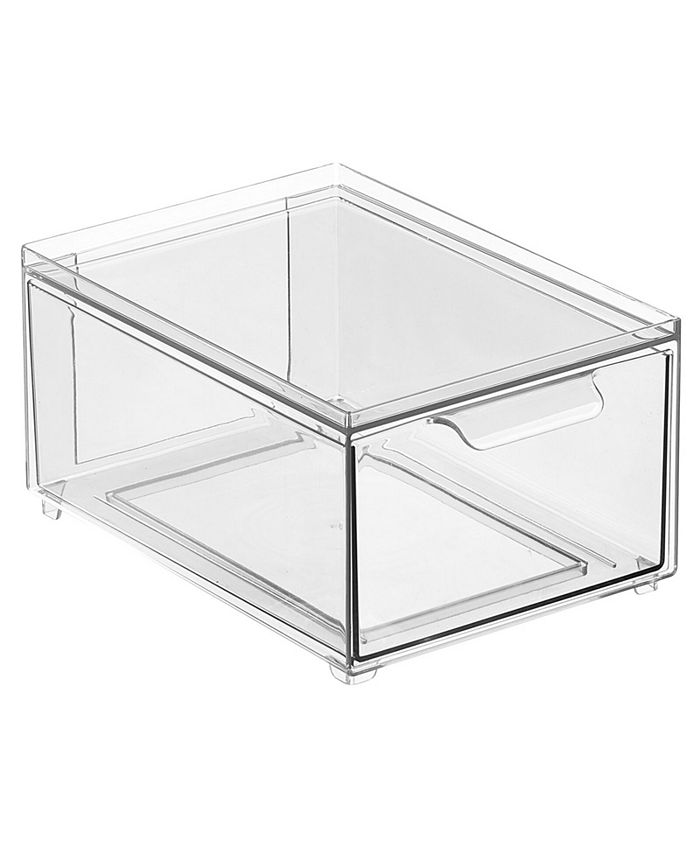 mDesign Stackable Plastic Storage Closet Bin Boxes with Pull-Out ...