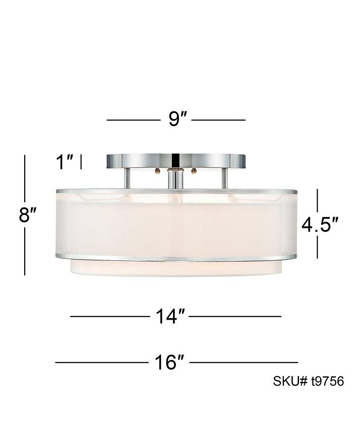 Possini Euro Design Double Organza Modern Ceiling Lighting Semi Flush ...
