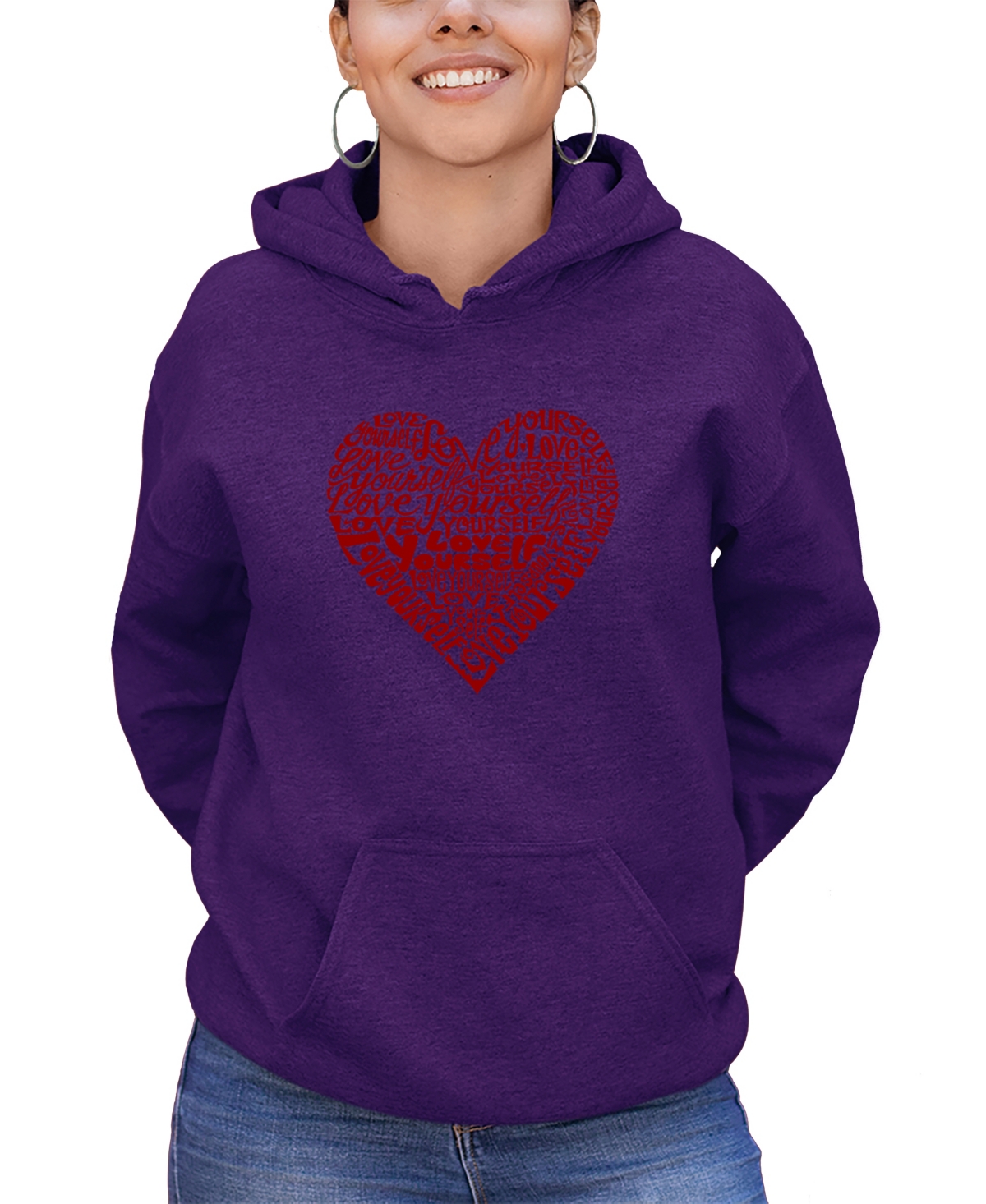Click here for La Pop Art Womens Love Yourself Word Art Hooded Sw... prices