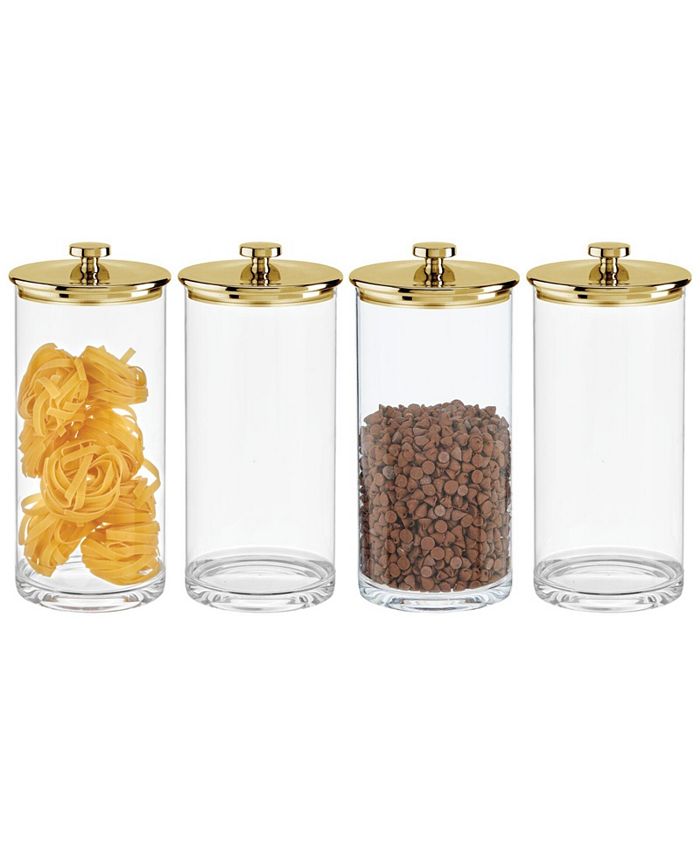 mDesign Kitchen Apothecary Airtight Canister Jars, Lid, 4 Pack, Clear ...