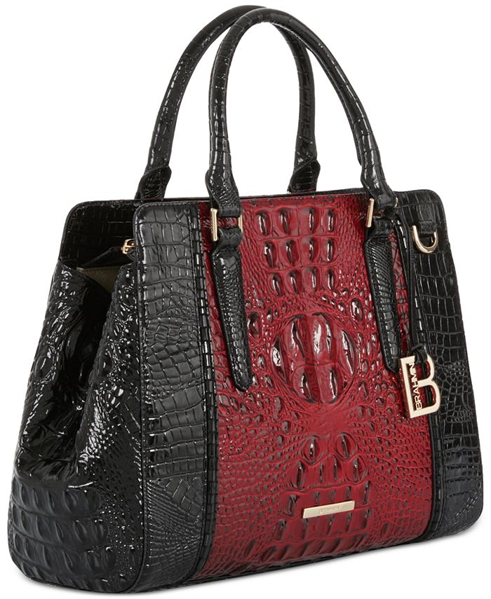 Brahmin Finley Vintage Red Stanza Small Leather Satchel - Macy's