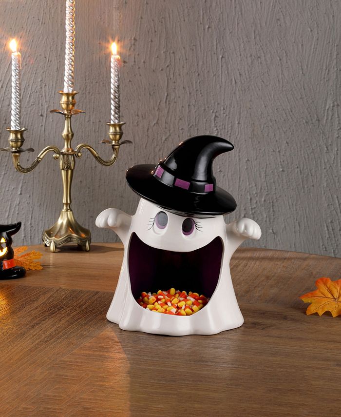 Mr. Halloween 12" Motion Activated Ceramic Ghost Candy Bowl - Macy's
