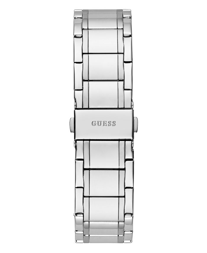 GUESS Men's Analog Silver-Tone Stainless Steel Watch 44mm - Macy's