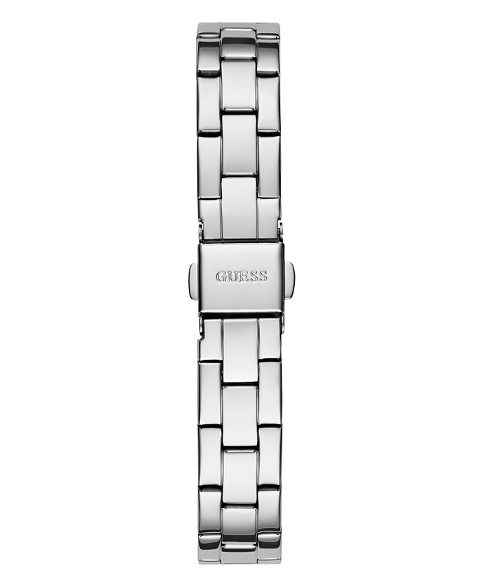 GUESS Women's Analog Silver-Tone Stainless Steel Watch 25mm - Macy's