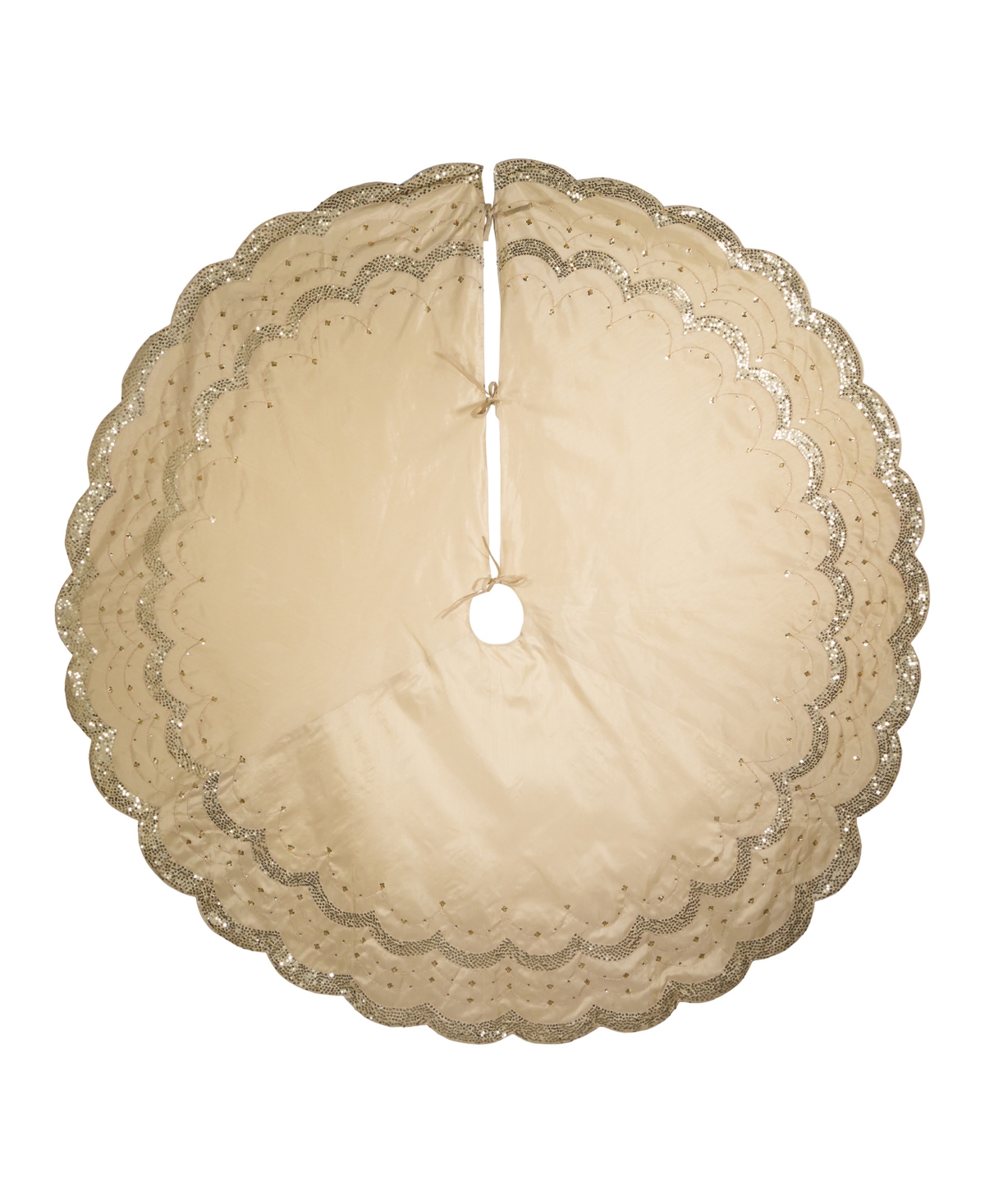 Click here for Kurt Adler 72 Gold-Tone with Sequins Scalloped Emb... prices