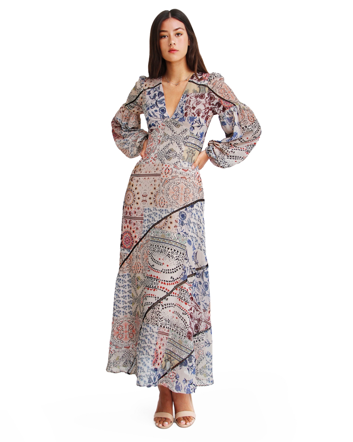 Click here for Belle & Bloom In Your Dreams Maxi Dress - Beige|bl... prices