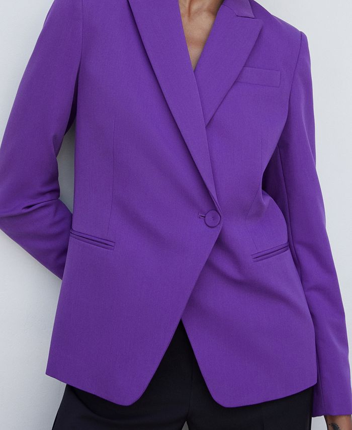 MANGO Women's Button Structured Blazer - Macy's