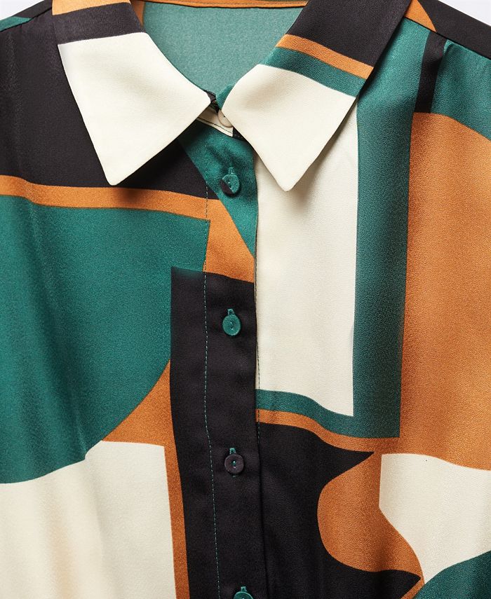 MANGO Women's Geometric Shirt Dress - Macy's