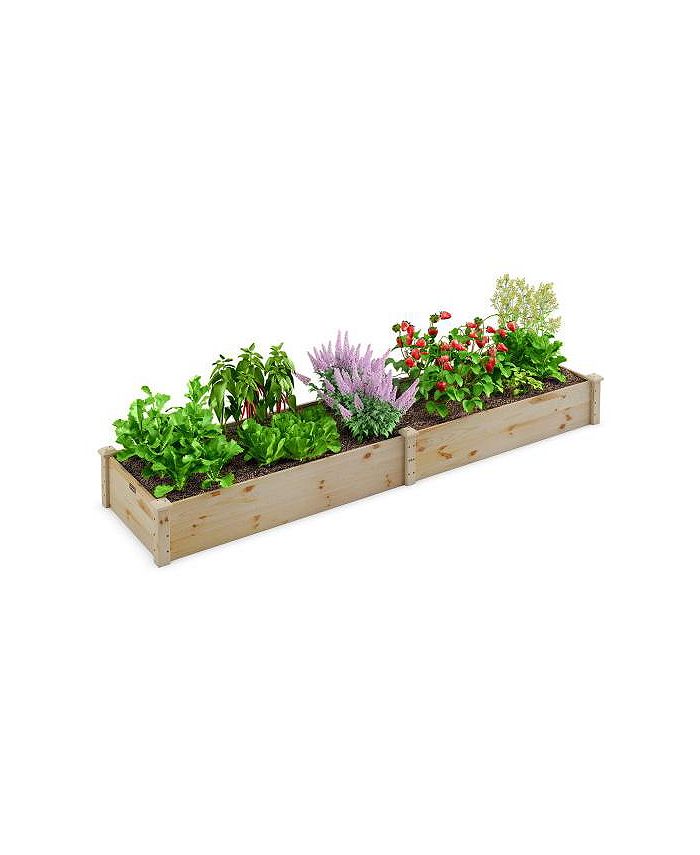 Slickblue Wooden Raised Garden Bed Outdoor For Vegetables Flowers Fruit