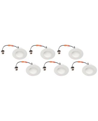 Tesler 4" White Retrofit 10W LED Dome Recessed Downlights 6-Pack - Macy's