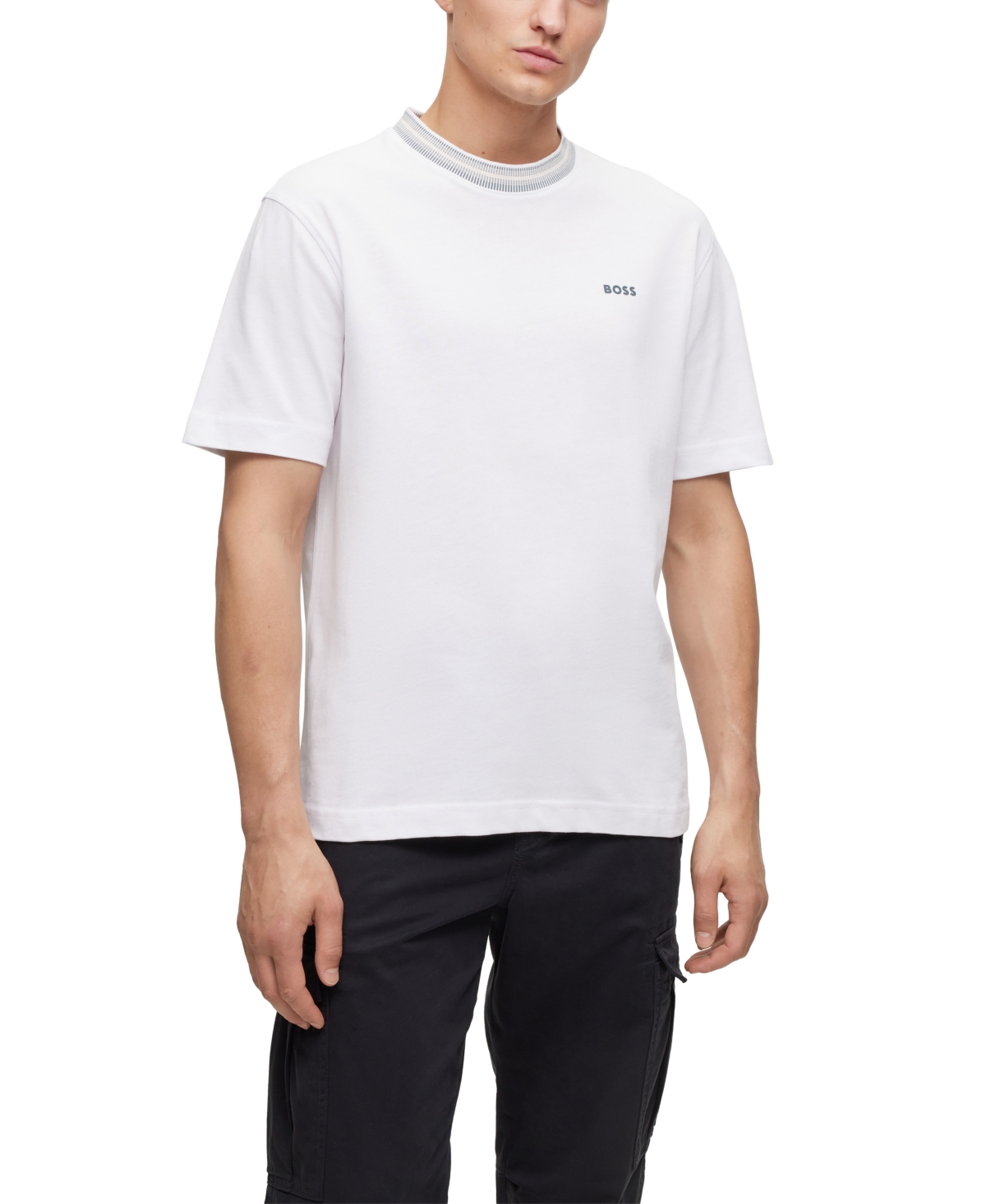 Click here for Boss by Hugo Boss Mens Relaxed-Fit T-shirt - White prices