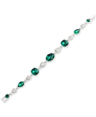 Givenchy Silver-Tone Stone & Crystal Teardrop Link Bracelet - Macy's