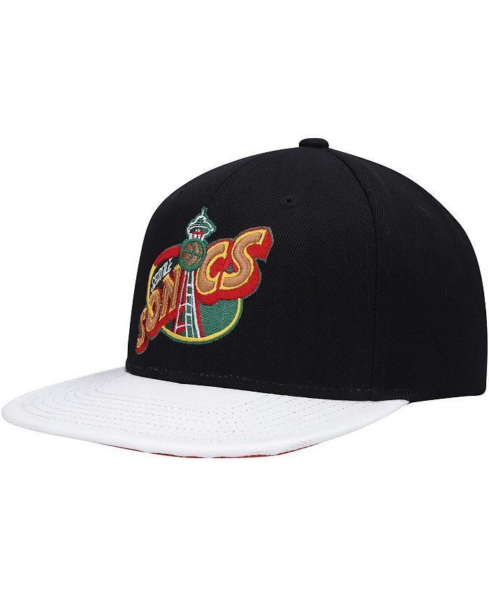 Mitchell & Ness Men's Black, White Seattle SuperSonics Hardwood ...