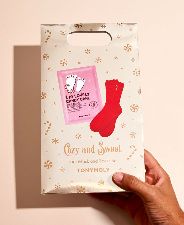 TONYMOLY 2-Pc. I'm Lovely Candy Cane Foot Mask & Sock Set - Macy's