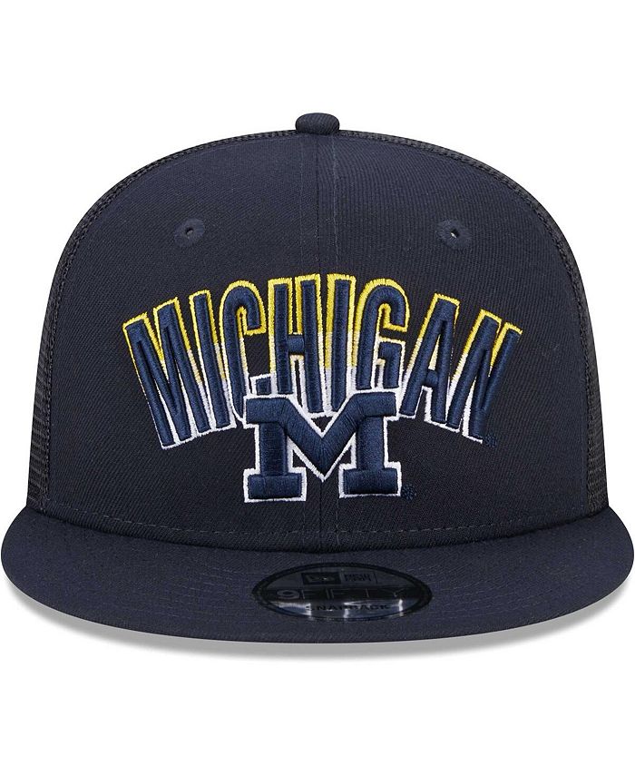 New Era Men's Navy Michigan Wolverines Grade Trucker 9FIFTY Snapback ...