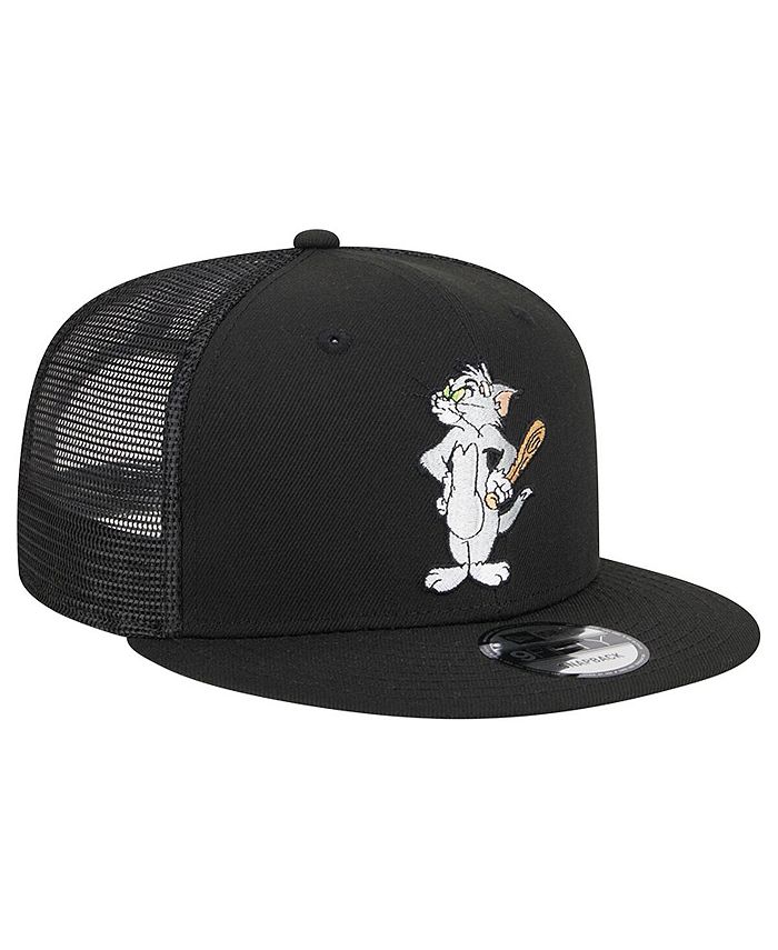 New Era Men's Black Tom and Jerry Tom Trucker 9FIFTY Snapback Hat - Macy's