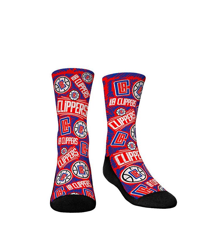 Rock 'Em Youth Boys and Girls Socks LA Clippers Allover Sketched Crew ...