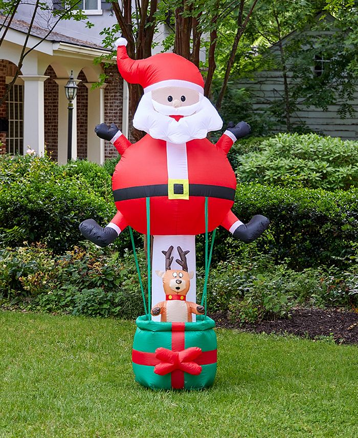 Seasonal Hot Air Balloon Santa 8' Inflatable - Macy's