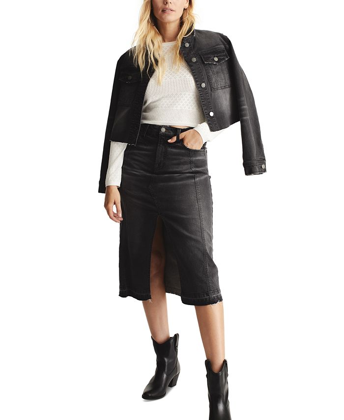 Frye Women's Slit-Front Denim Midi Skirt - Macy's