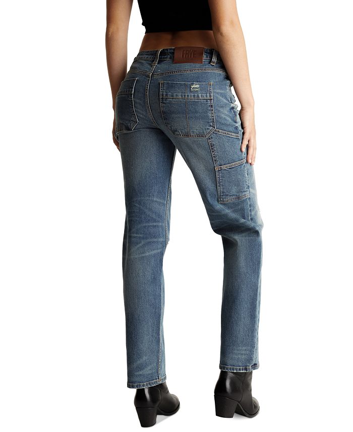 Frye Women's Distressed Multi-Button Straight-Leg Utility Denim Jeans ...