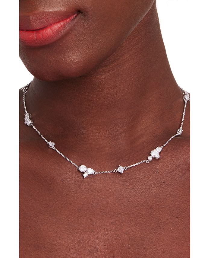 kate spade new york Gold-Tone Crystal Scatter Collar Necklace, 16" + 3 ...