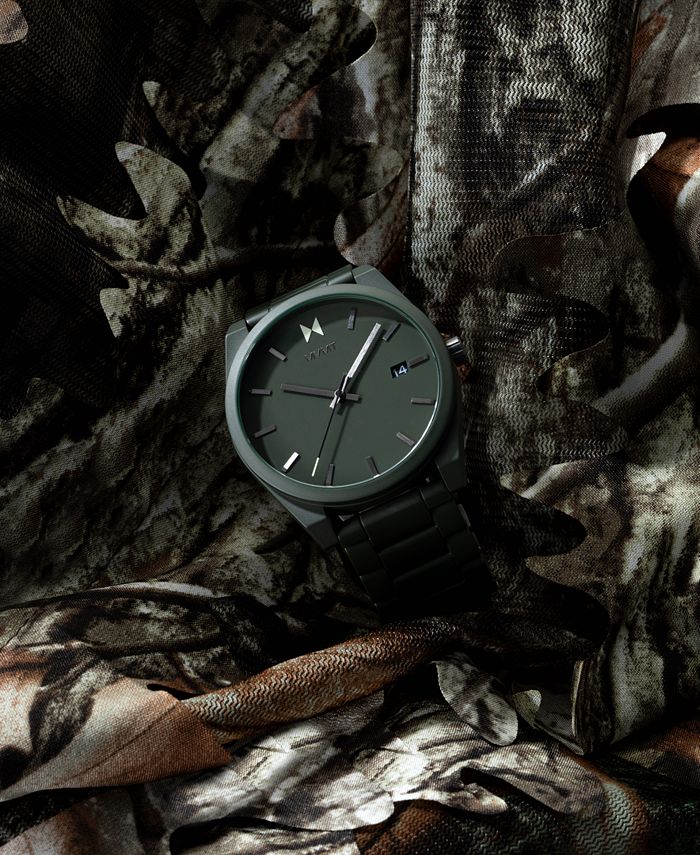 MVMT Men's Element Ceramic Matte Olive Green Ceramic Bracelet Watch ...