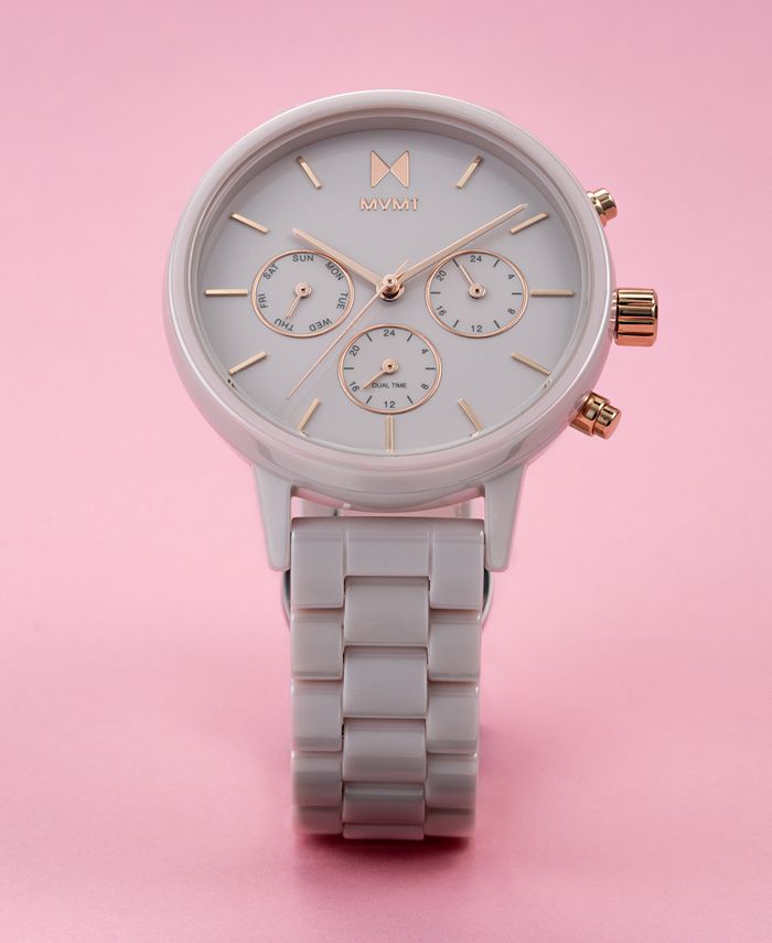 MVMT Women's Nova Ceramic Blush Ceramic Bracelet Watch 38mm - Macy's