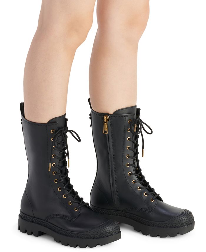 COACH Women's Tasha Lace Up Lug Sole Tall Combat Boots - Macy's