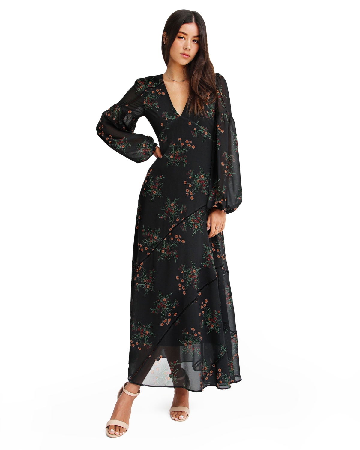 Click here for Belle & Bloom In Your Dreams Maxi Dress - Black|pi... prices