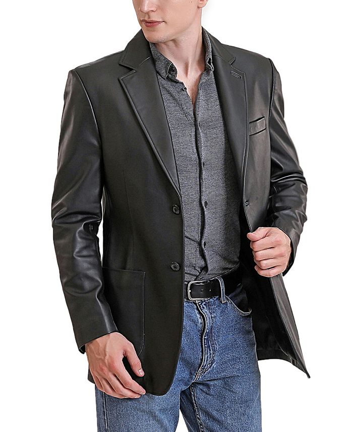 BGSD Men Kai Two-Button Leather Blazer - Macy's
