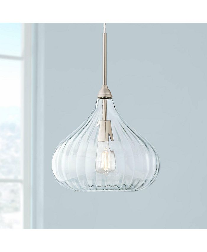Possini Euro Design Major Brushed Nickel Mini Pendant Lighting Fixture ...