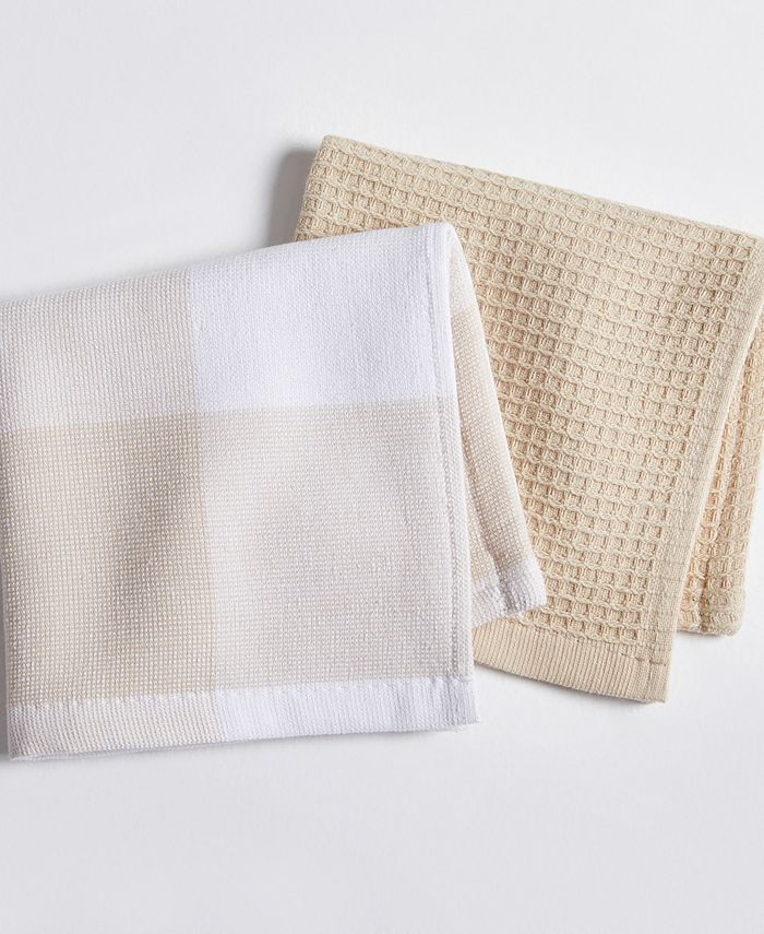 Blue Loom Jackson Plaid Waffle Weave Dishcloth, Set of 6 - Macy's