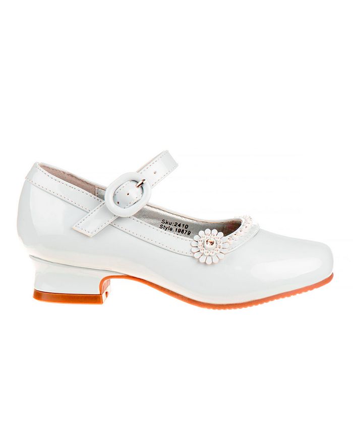Josmo Little Girls Low Heeled Flower Detail Dress Shoes - Macy's