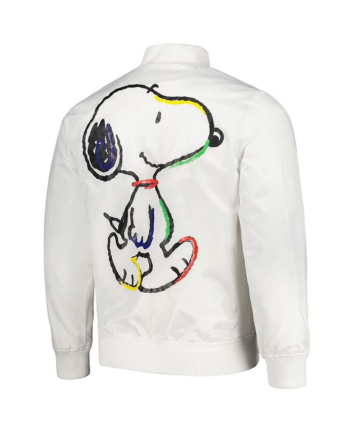 Freeze Max Men's White Peanuts Snoopy Satin Full-Snap Jacket - Macy's