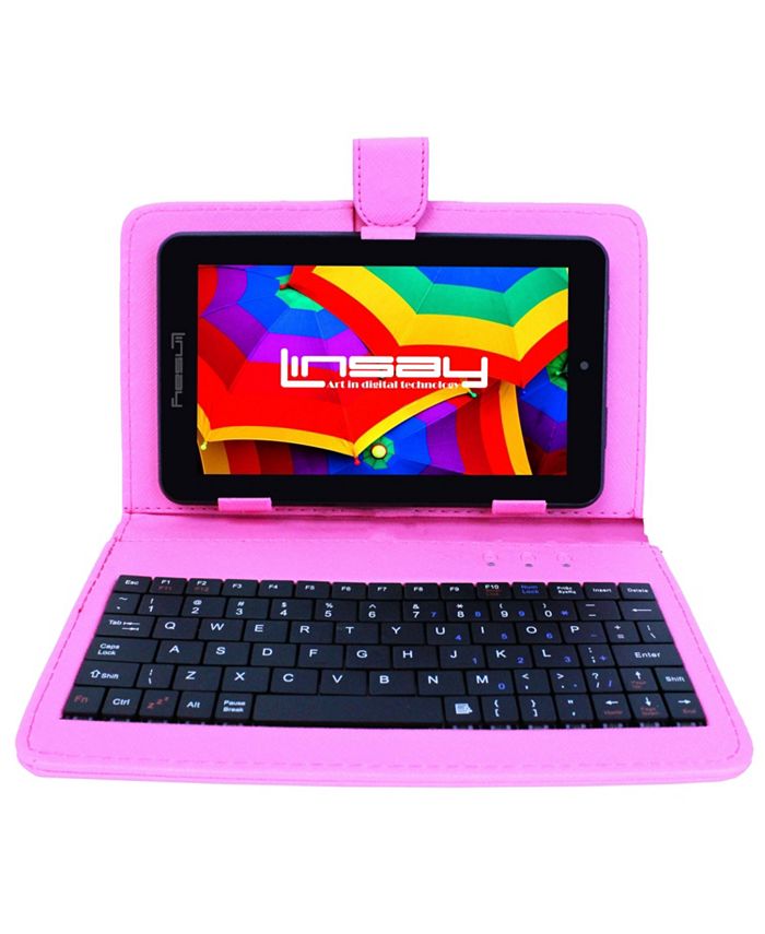 LINSAY New 7" W-Fi Tablet with Pink Keyboard Case 64GB Android 13 - Macy's
