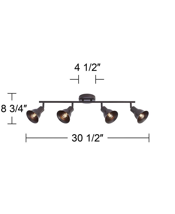 Pro Track 4-Head Ceiling or Wall Track Light Fixture Kit Spot-Light ...
