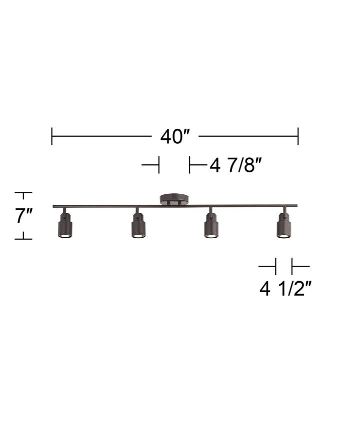 Pro Track Melson 4-Head LED Wall or Ceiling Track Light Fixture Kit ...
