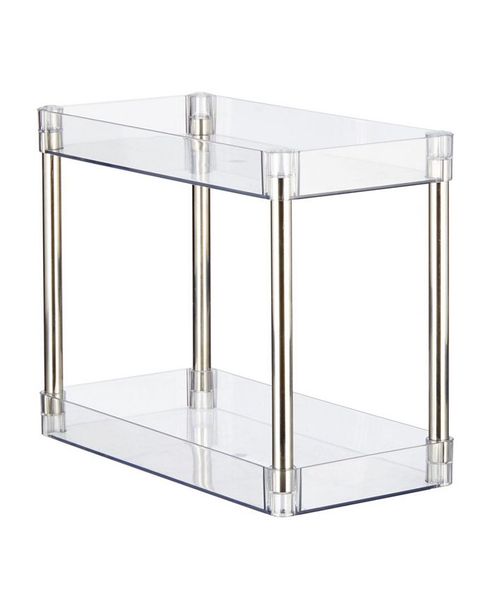 mDesign Slim 2-Tier Household Stackable Storage Shelf Organizer - Macy's