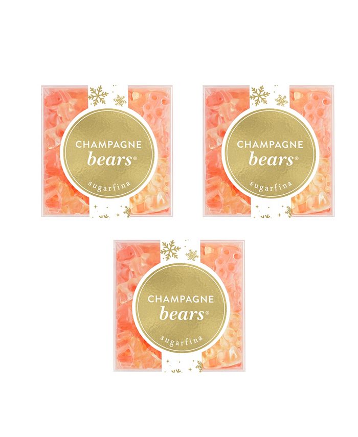Sugarfina Holiday Champagne Bears Candy Small Cube, 3 Pack Set - Macy's
