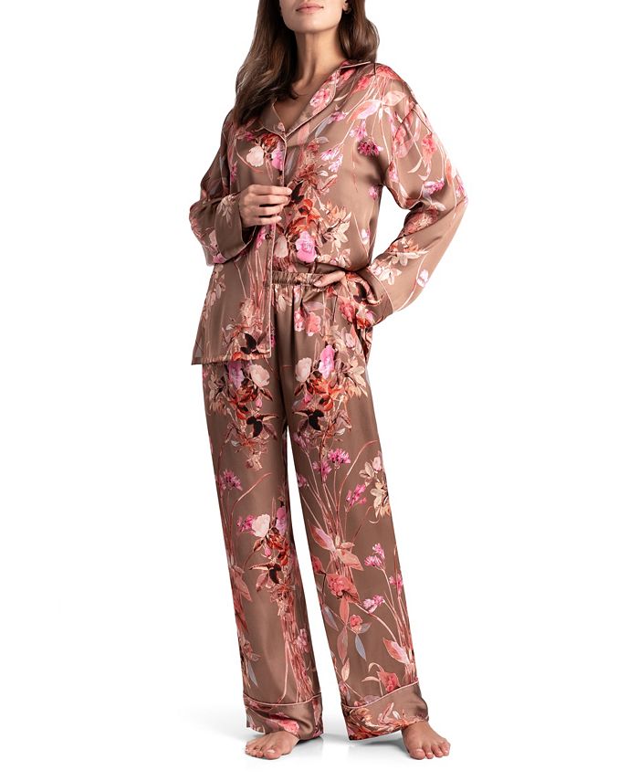 Midnight Bakery Women's Lingerie Melodi Satin 2 Piece Pajama Set - Macy's