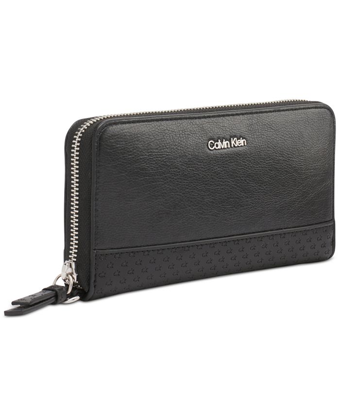 Calvin Klein Moon Embossed Signature Boxed Wallet with Wristlet Strap ...